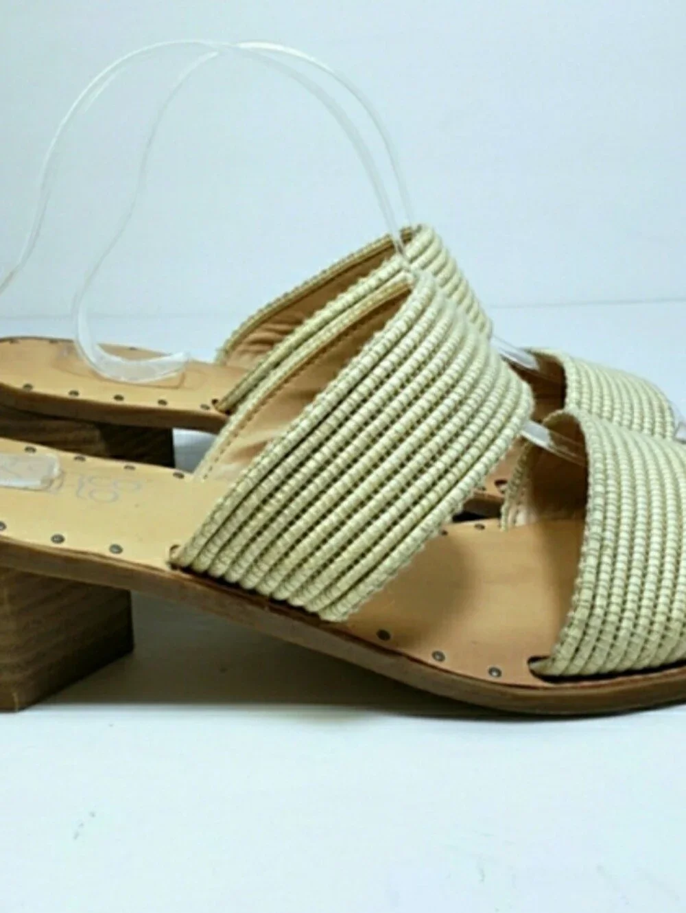 Franco Sarto | Shoes | Franco Sarto Canvas Slipon Chunky Heel Sandals ...